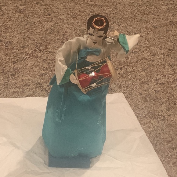 Vintage | Other | Vintage Korean Girl Doll Figure On Stand Playing ...